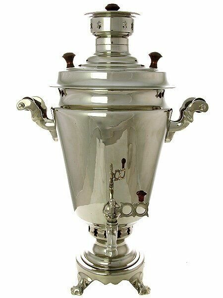 Угольный самовар 7 литров "конус" никелированный