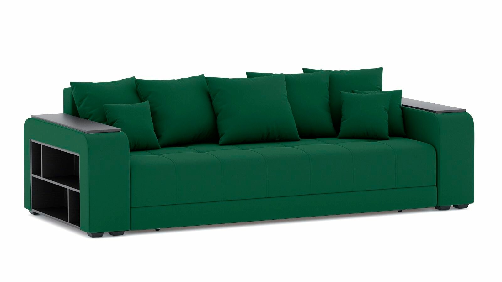 Диван - кровать Дубай, еврокнижка, пружинный блок, 260*80*110, велюр Зара Малахит 33