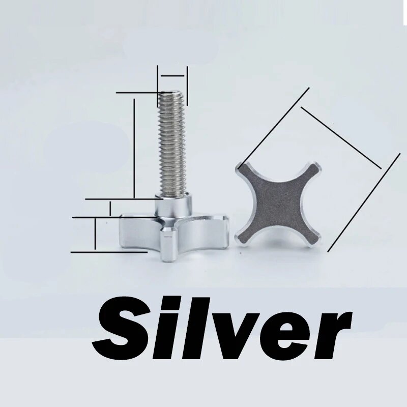 Винты с рукояткой из нержавеющей стали и алюминия M8x40mm, Silver