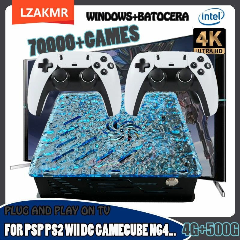 X10 Game Box 500G 70000+ игр Поддержка 60 эмуляторов 4K HD дисплей Ретро консоль для N64 PSP GAMECUBE Windows11