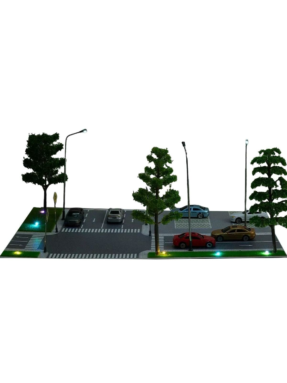 Освещение Модель автомобильной стоянки Модель городской дорожной сцены Модель здания с песочным столом