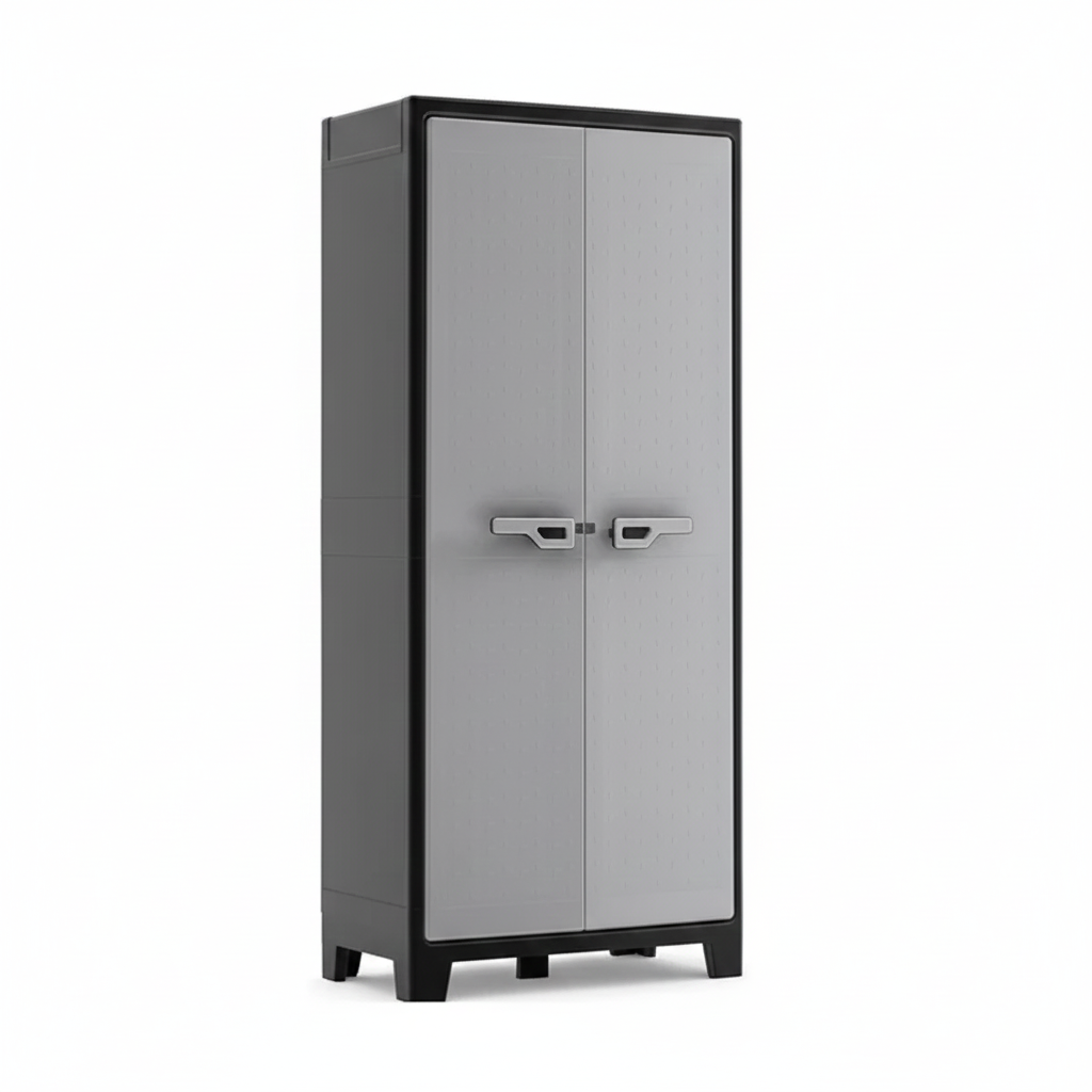 Шкаф хозяйственный Keter Armadio Multispace Titan, распашной, серый, пластик, 2 двери