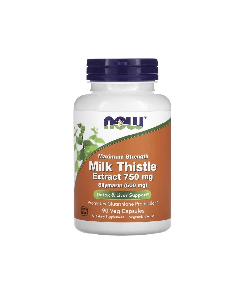 NOW Foods Milk Thistle Extract 750 мг Silymarin 600 мг, Экстракт Расторопши 750 мг Силимарин 600 мг 90 капсул