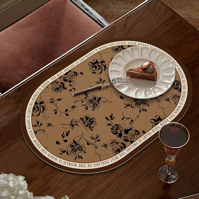 Французский церемониальный кожаный коврик для сервировки стола в западном стиле, водонепроницаемый, маслостойкий,