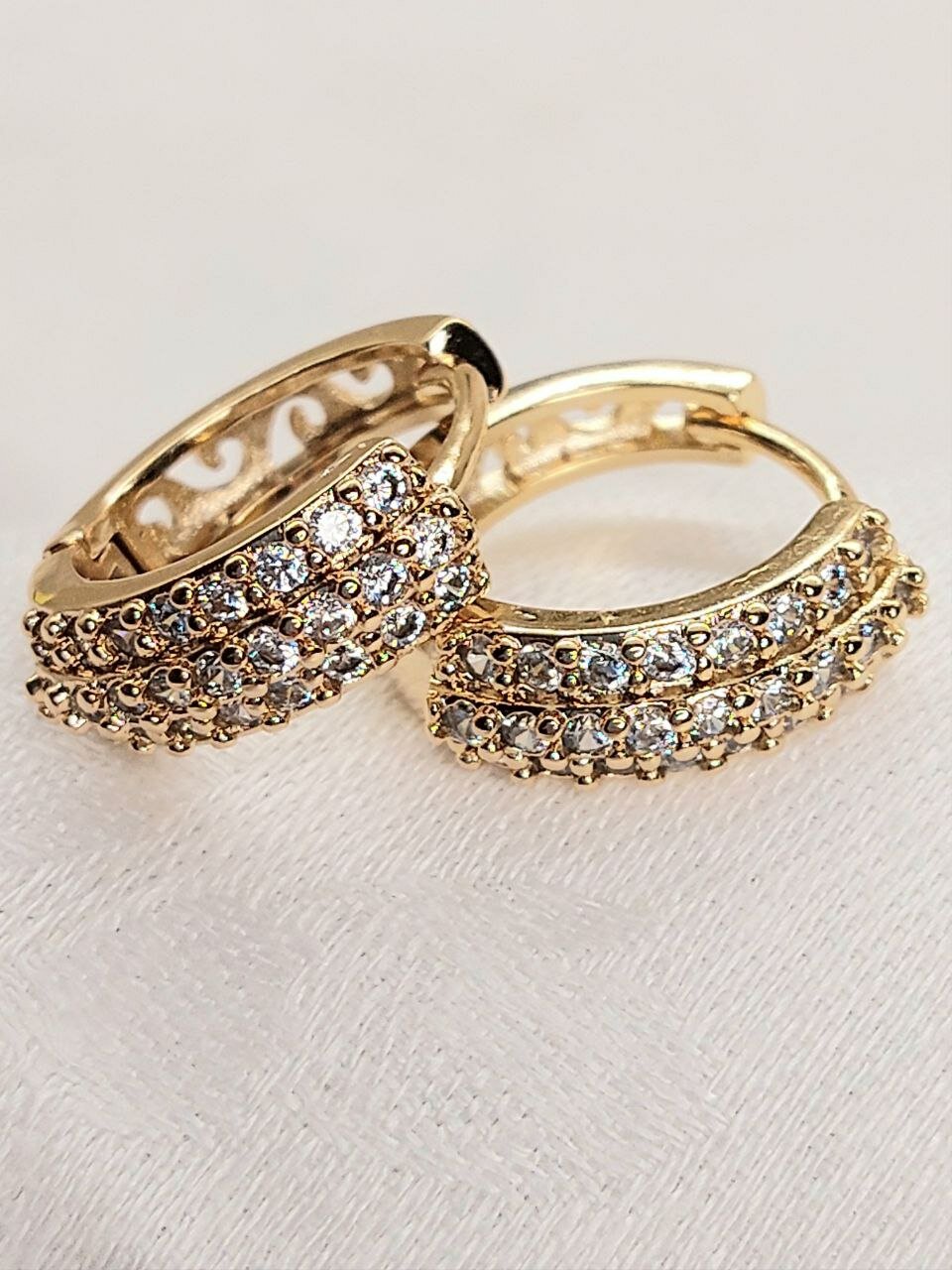 Серьги конго, фианит