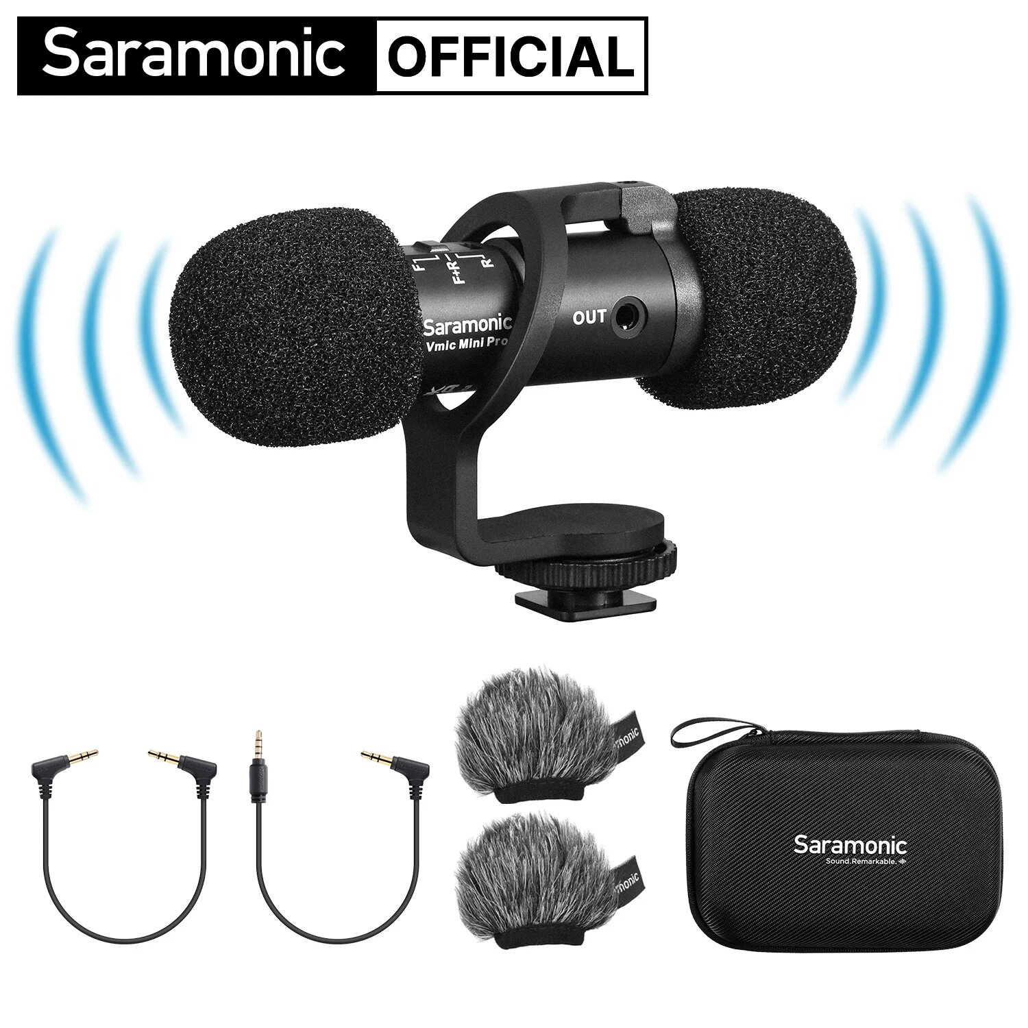 Saramonic Vmic mini Pro кардиоидный микрофон-пушка с двумя капсулами для iPhone Android DSLR-камер смартфон прямая трансляция видеоблог