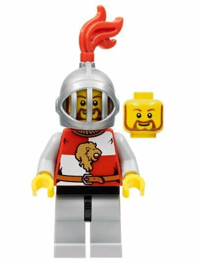 Минифигурка Lego cas444 Kingdoms - Lion Knight Quarters, Helmet with Fixed Grille, Brown Beard Rounded