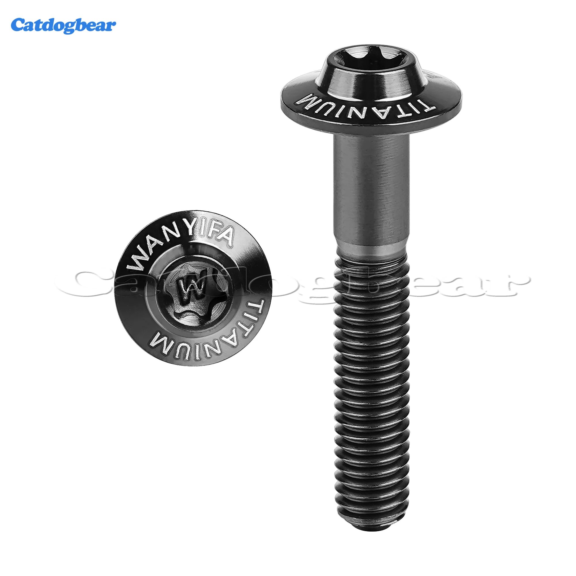 CATDOGBEAR Титановые болты M5 M6x10 12 15 20 25 30 35 мм М6, Black, 35 мм