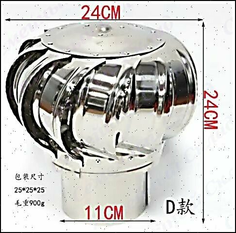 GEALFIS Турбодефлектор 110 мм вращающийся, колпак для вентиляции и дымохода из нержавеющей стали, усилитель тяги, защита от ветра и осадков