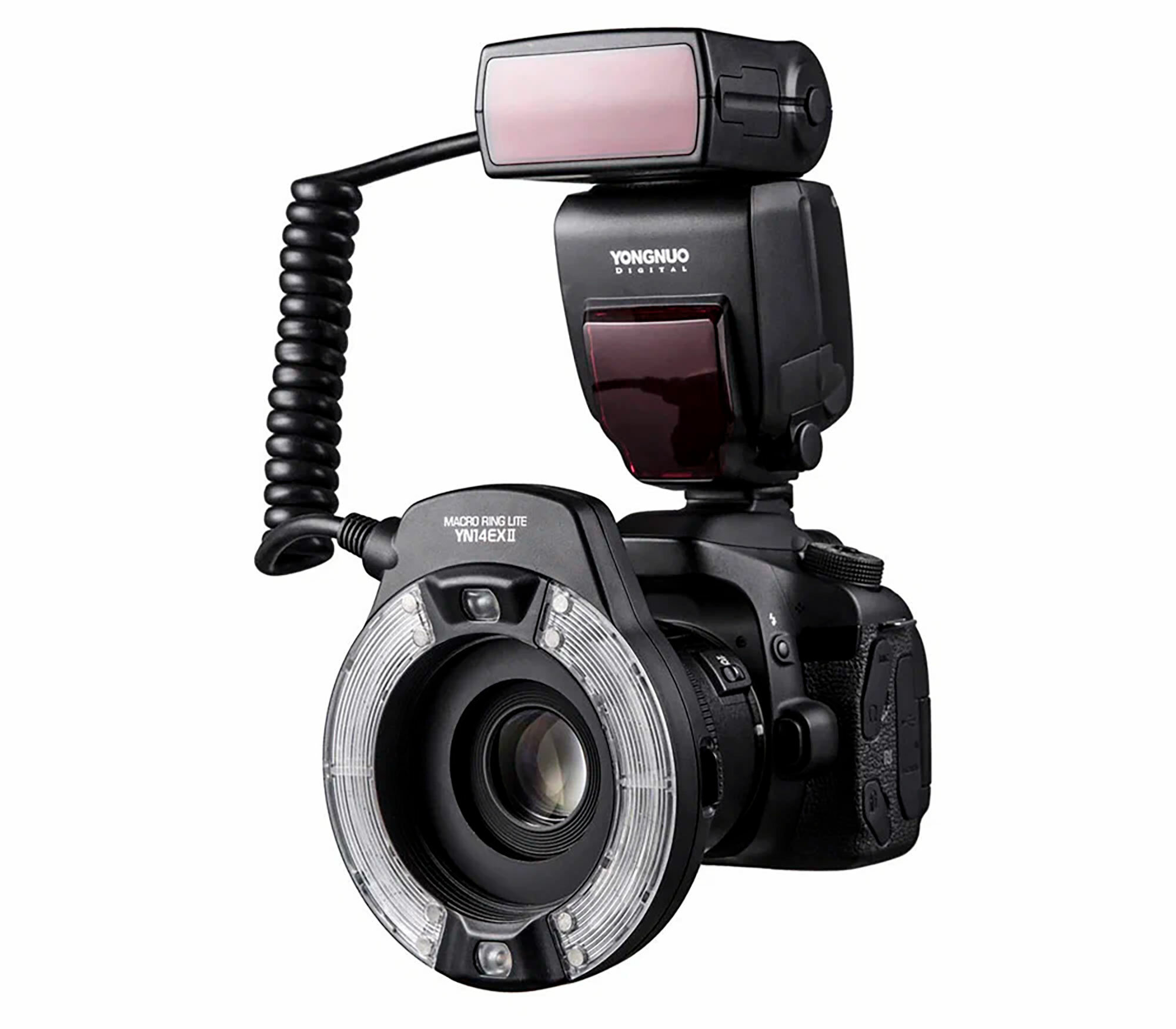 Вспышка Yongnuo Speedlite YN-14EX II Macro TTL для Canon, поддержка TTL, крепления на объективе