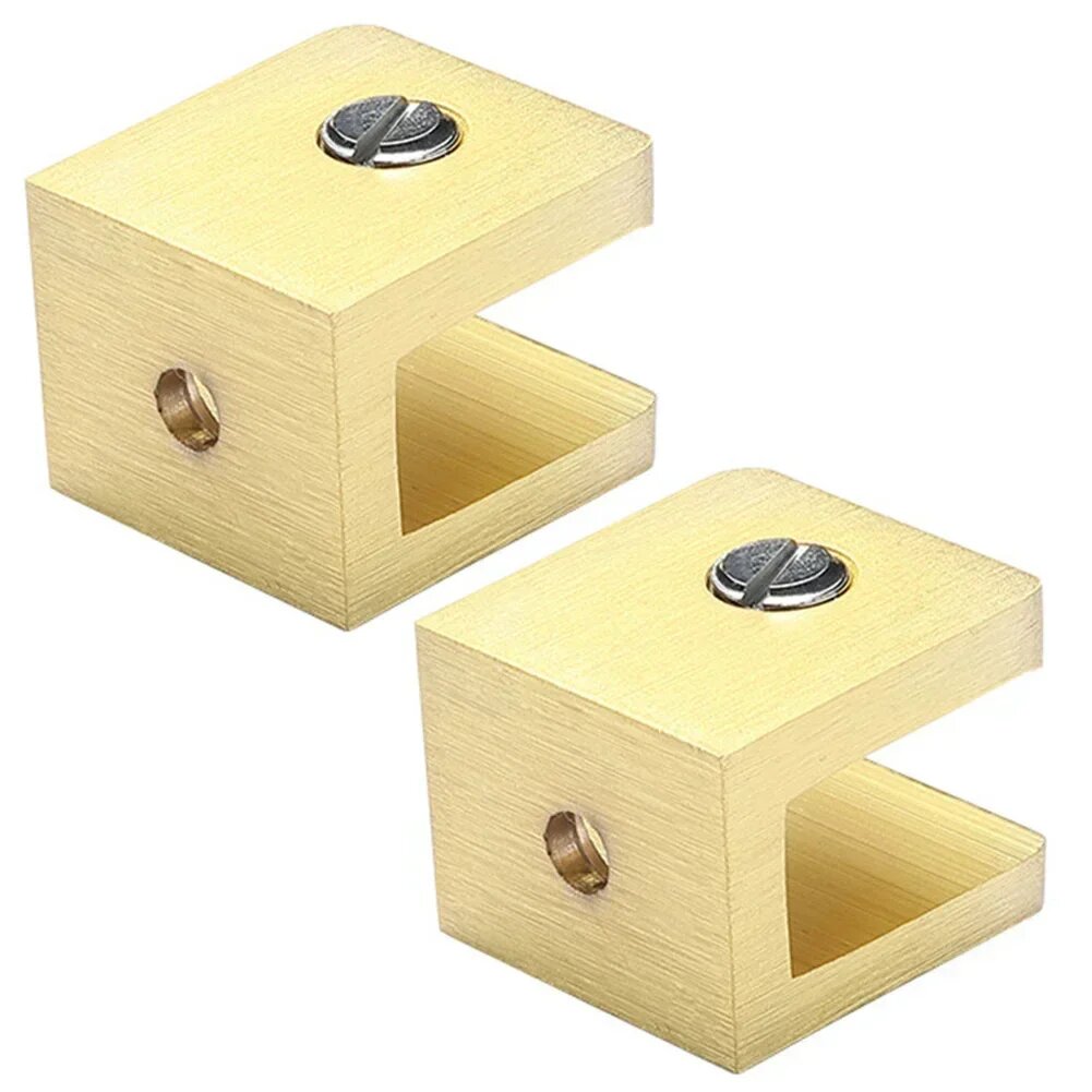 2 шт, золотые настенные крепления для стеклянной полки, 8-12 мм