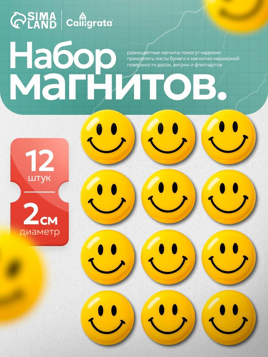 Магниты для доски маркерной / магниты на холодильник / 12 штук офисные магниты для заметок магниты для презентаций