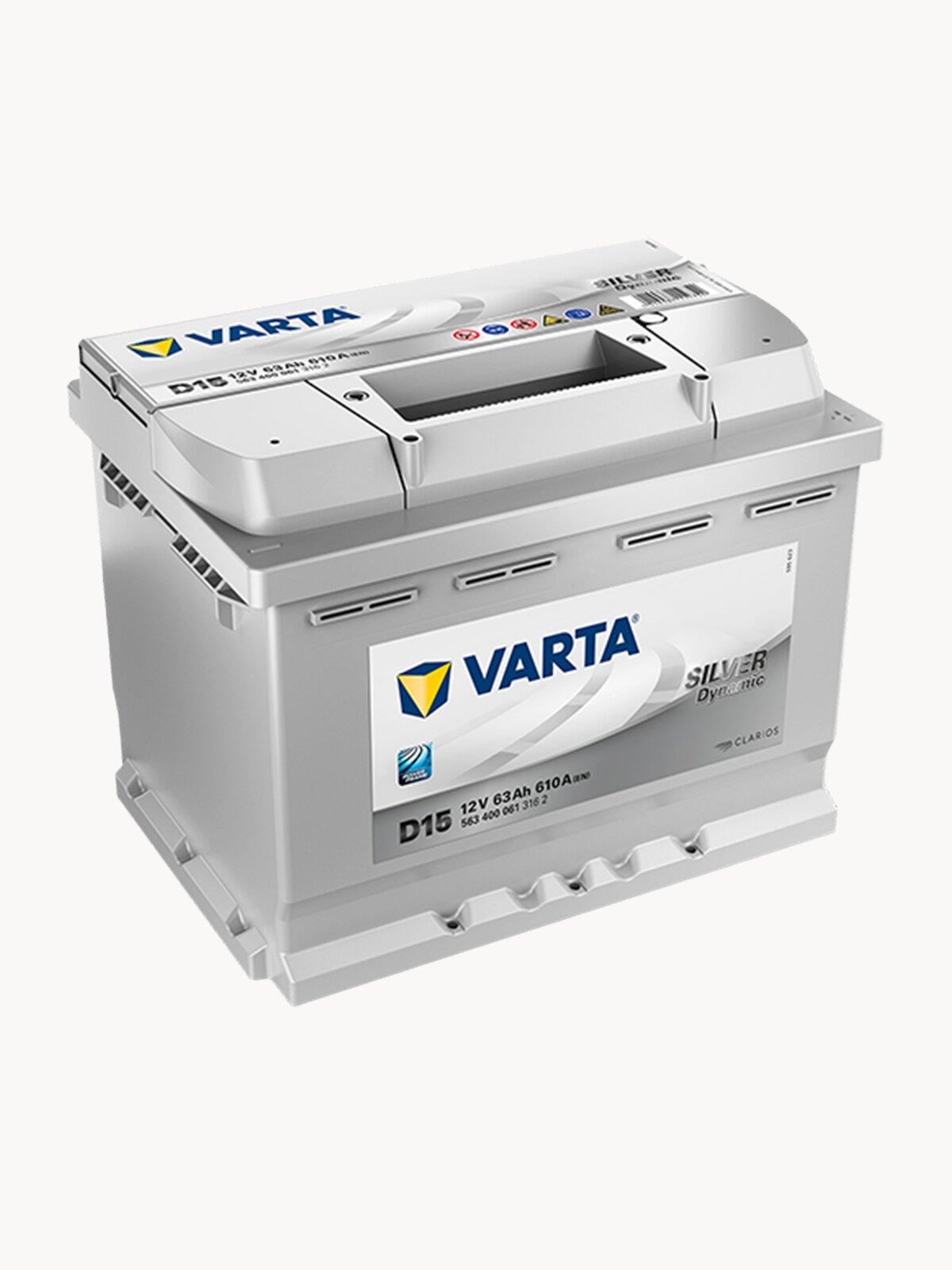 Аккумулятор Varta Dynamic SLI 563 400 061 D15, 242x175x190, обратная полярность, 63 Ач