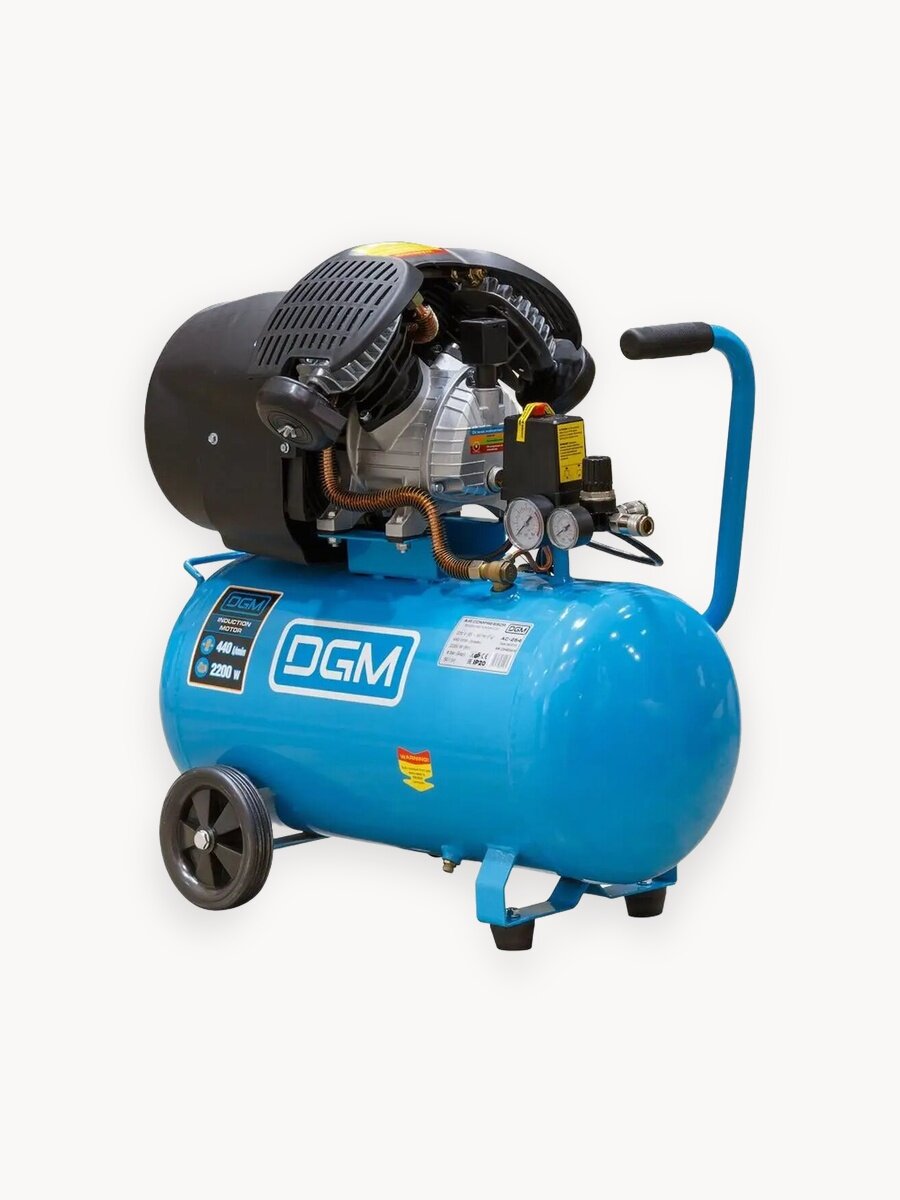 Компрессор воздушный масляный DGM AC-254 (440 л/мин, 8 атм, коаксиальный, ресив. 50 л, 220 В, 2.20 кВт)