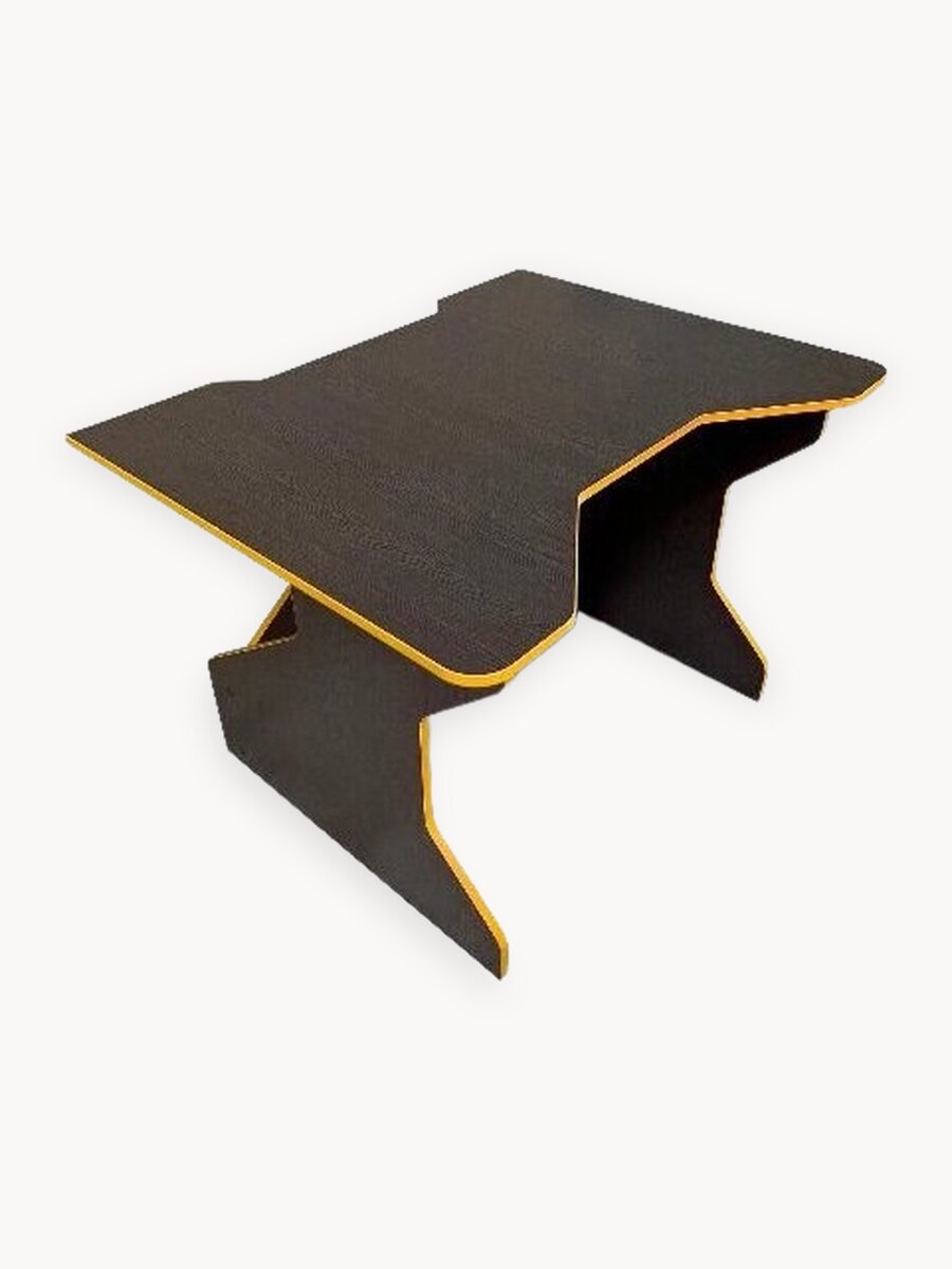 Компьютерный игровой стол "СК-12", 100х80х75 см, Венге с жёлтой кромкой, ЛДСП