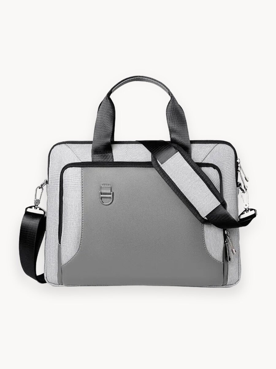 Сумка для ноутбука MORUSSI 17", серая, искусственная кожа/оксфорд, 0,8 кг