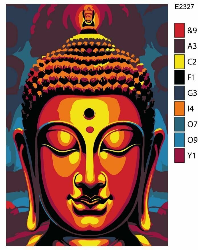 Детская картина по номерам E2327 "Будда" 20x30