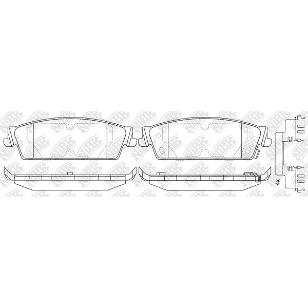 NIBK pn51013 (15792633 / 15945636 / 19159252) колодки тормозные дисковые Chevrolet (Шевроле) tahoe 5.3 2007 - 2013 Chevrolet