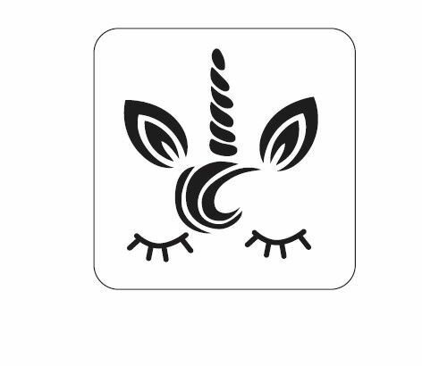 Трафарет для аквагрима квадратный "Единорог" 9 на 9 см