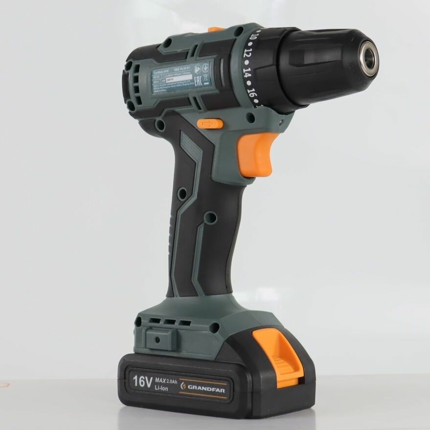 Шуруповерт безщеточный аккумуляторный 16V GSR10-16G1 GRANDFAR 2xLi-ion