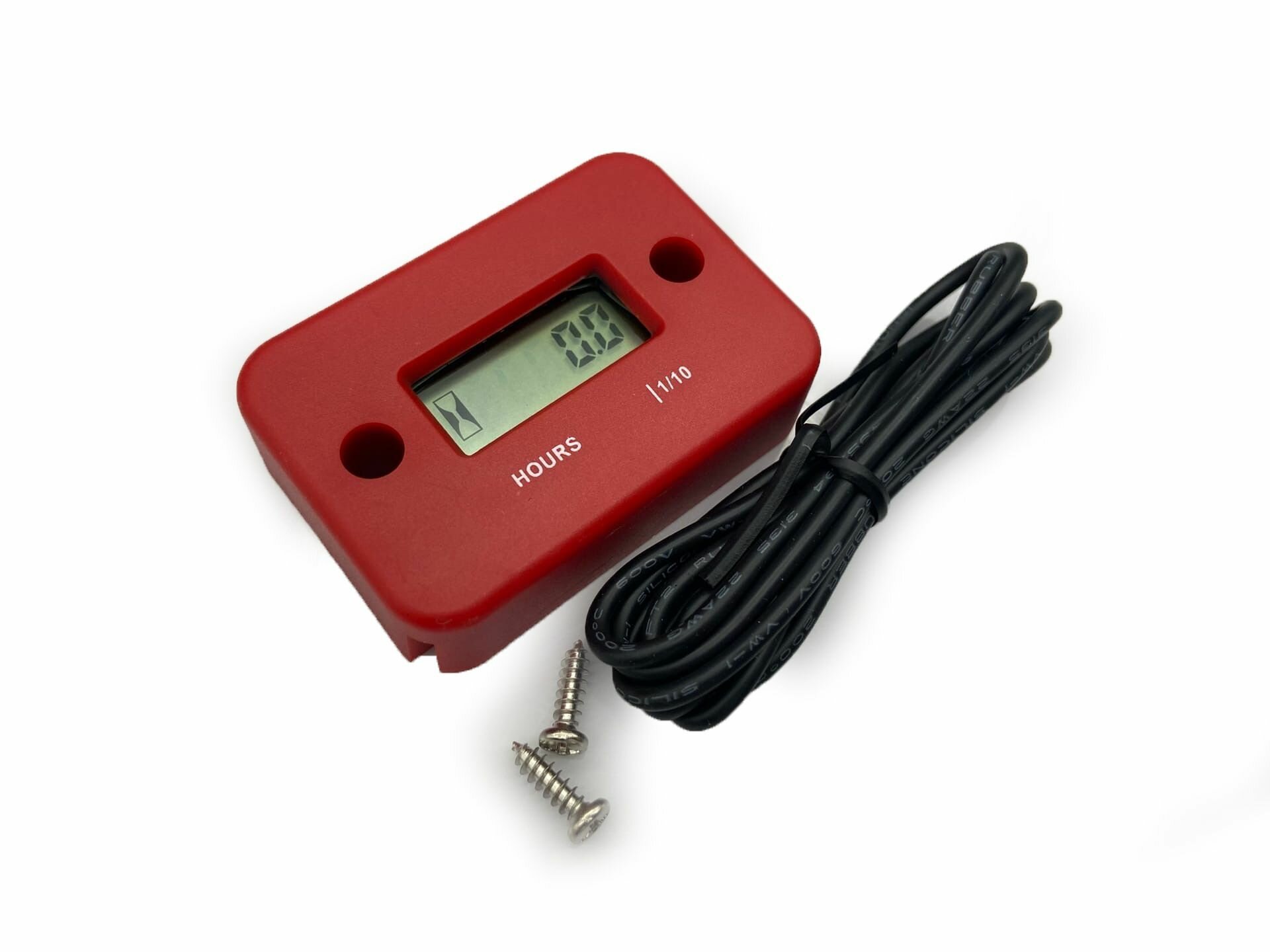 Счетчик моточасов для питбайка / мотоцикла / квадроцикла Красный (универсальный)