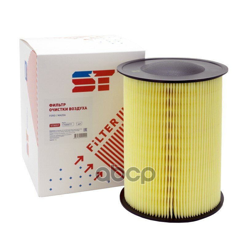 Фильтр воздушный Ford Focus II-III 04--, C-Max 10--, Kuga 10--, Mazda 3(BL) 10--, 5(CW) 10-- Support Technology арт. ST8057