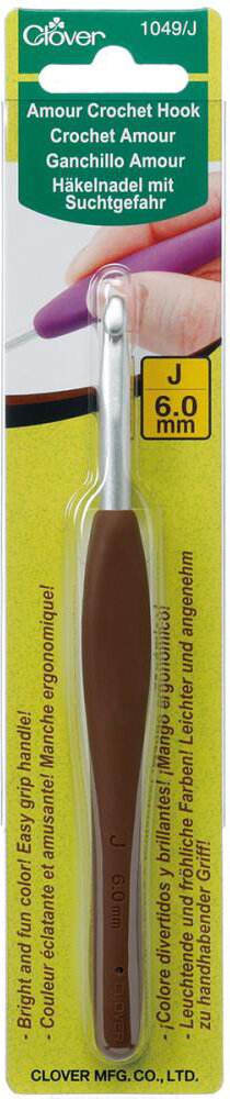 Clover - стильный эргономический крючок для вязания размер j10/6mm