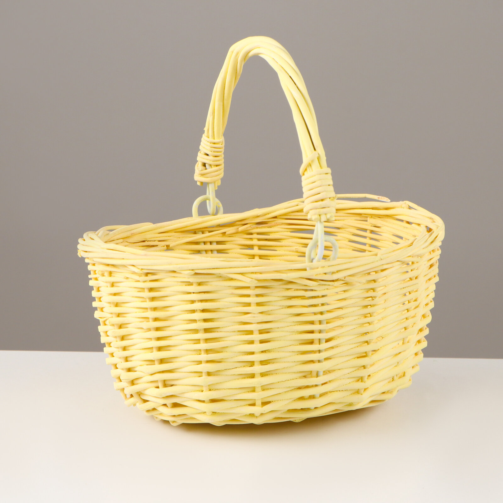 Корзина Сима-ленд LAVANDA, плетеная, круглая, универсальная, желтая, 18 × 15 × 9 см