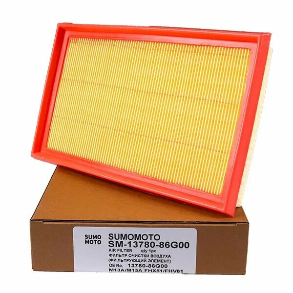 Фильтр воздушный SM-13780-86G00 SUMOMOTO SUZUKI; SUBARU; Wagon R+ II (MM); Ignis (FH); Ignis II (MH); Justy(Suzuki Ignis II) III (MH); OEM - 1378086G00;