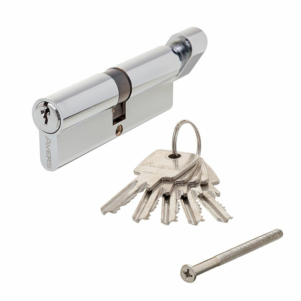 Цилиндр для замка Avers ZC-90-C-CR ключ-завертка хром