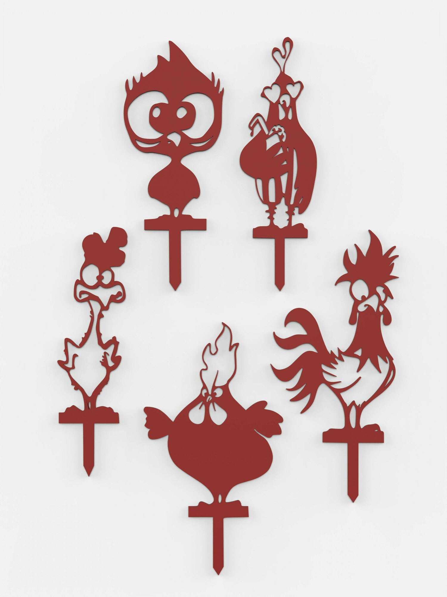 Фигурка садовая Куры красные