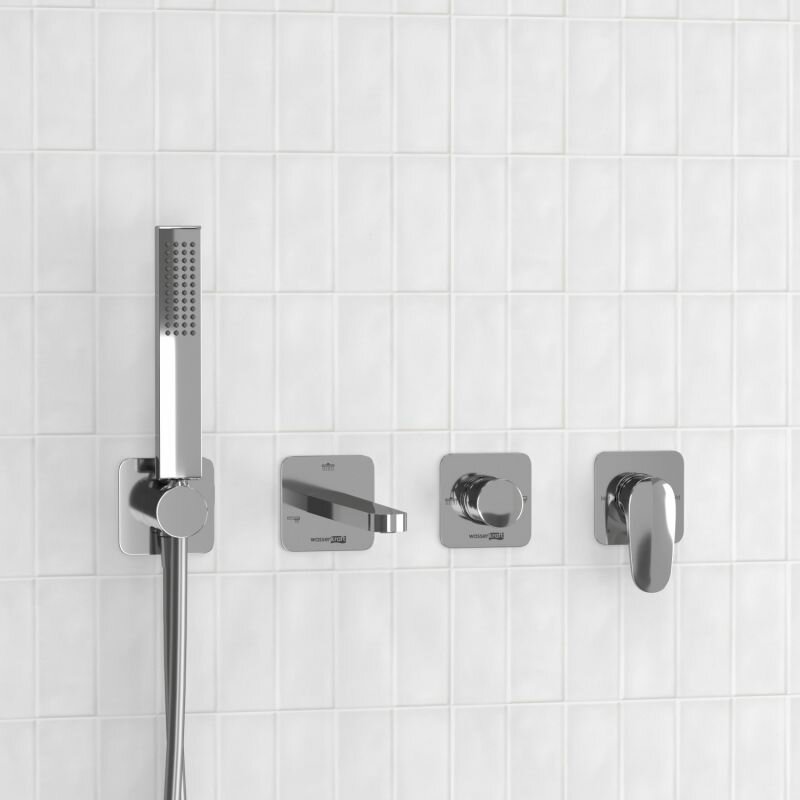 Смеситель для ванны с душем встраиваемый WasserKRAFT, хром