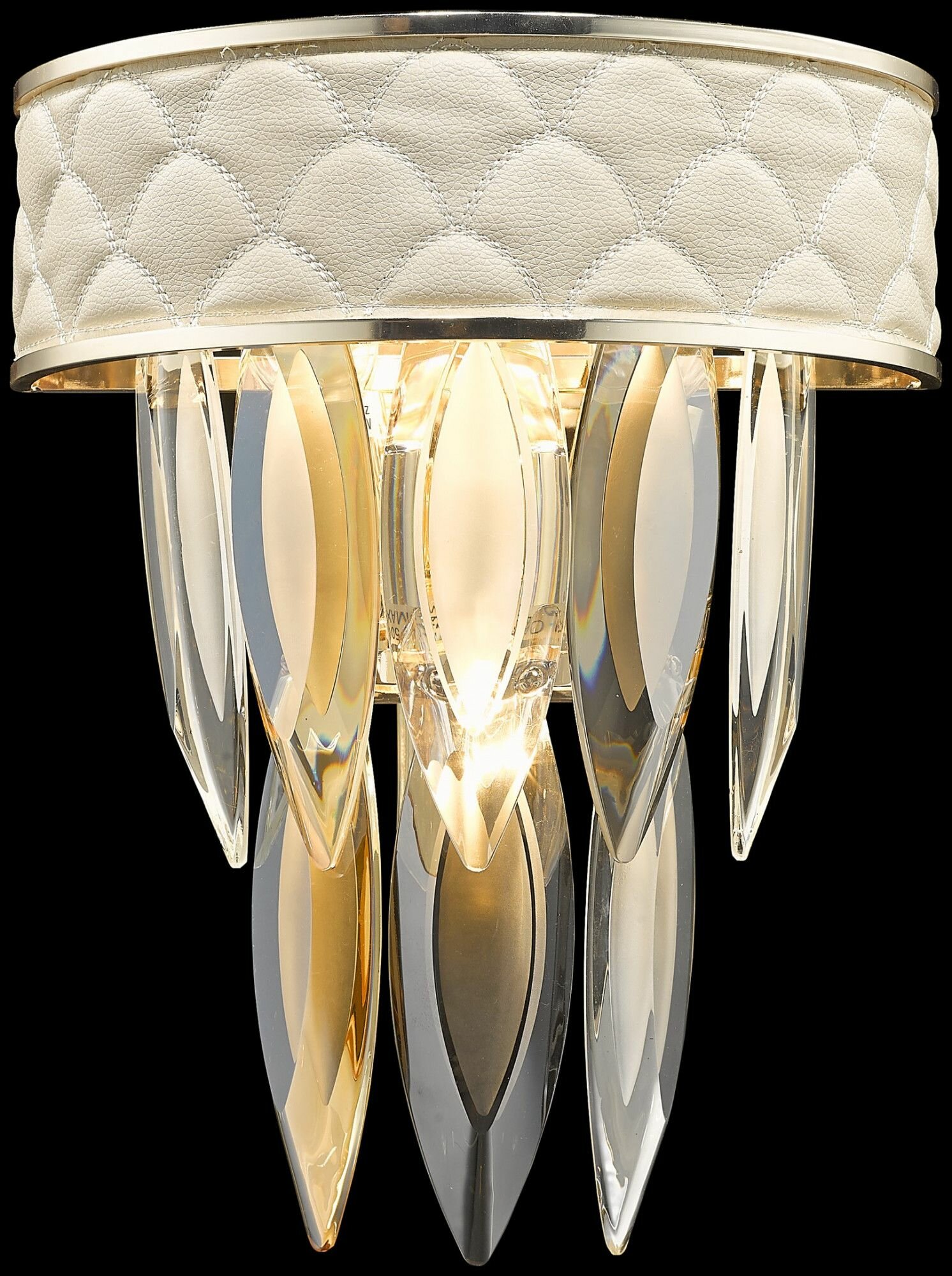 Бра хрустальное Wertmark WE143.03.301 Ornella E14 40 Вт белое золото, прозрачный, дымчатый, янтарный