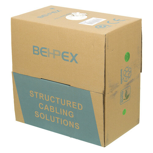 Кабель сетевой UTP, cat.5E, 305м, 4 пары, 0.50мм, CCA, одножильный (solid), серый