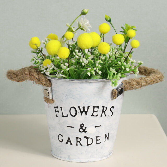 Искусственный цветок в горшке Мимоза и Луговые цветы 19 см, Due Esse Christmas, XAE22000041-3