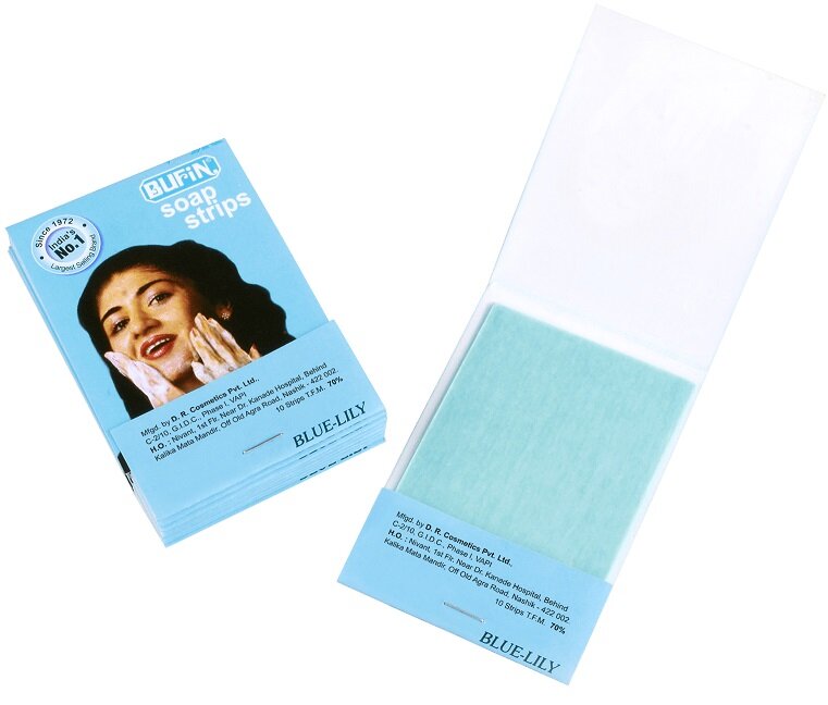 Soap Strips BLUE-LILY Bufin (Мыло одноразовое, полоски (стрипсы), аромат голубая лилия, Бафин), 1 шт.