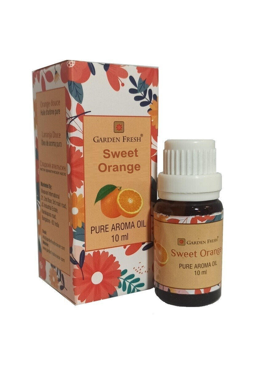 SWEET ORANGE Pure Aroma Oil, Garden Fresh (сладкий апельсин, чистое ароматическое масло, Гарден Фреш), 10 мл.