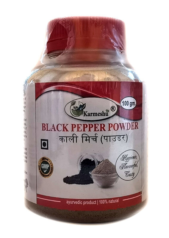 BLACK PEPPER POWDER, Karmeshu (чёрный перец молотый, Кармешу), банка 100 г.