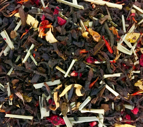 Солнечный энергетик чай чёрный среднелистовой с ароматом малины и экзотических фруктов (сорт высший), Конунг, пакет 500 г.