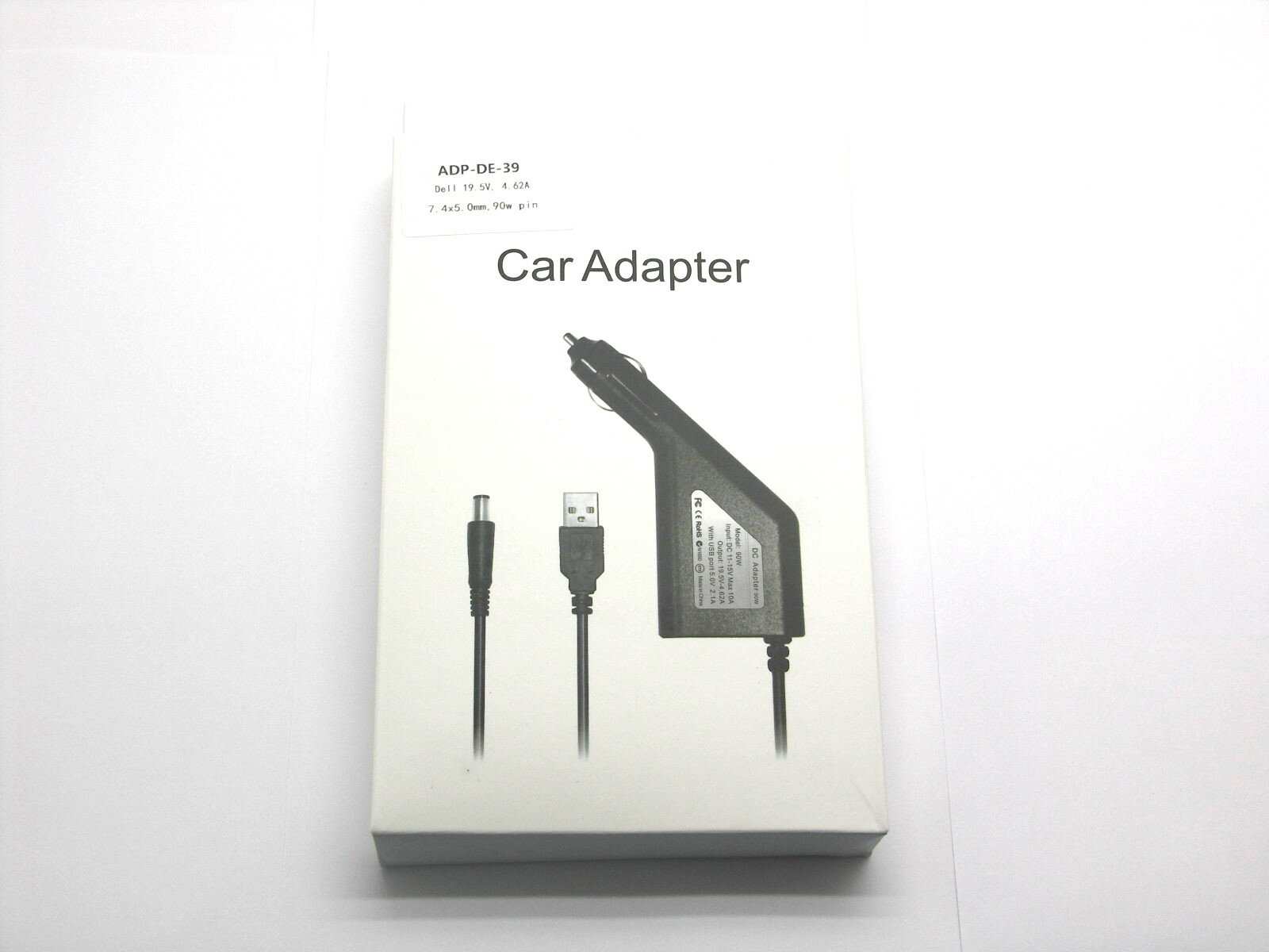 Автомобильная зарядка для ноутбука Dell 19.5V, 4.62A,7.4x5.0мм с иглой, 90W ADP-DE-39