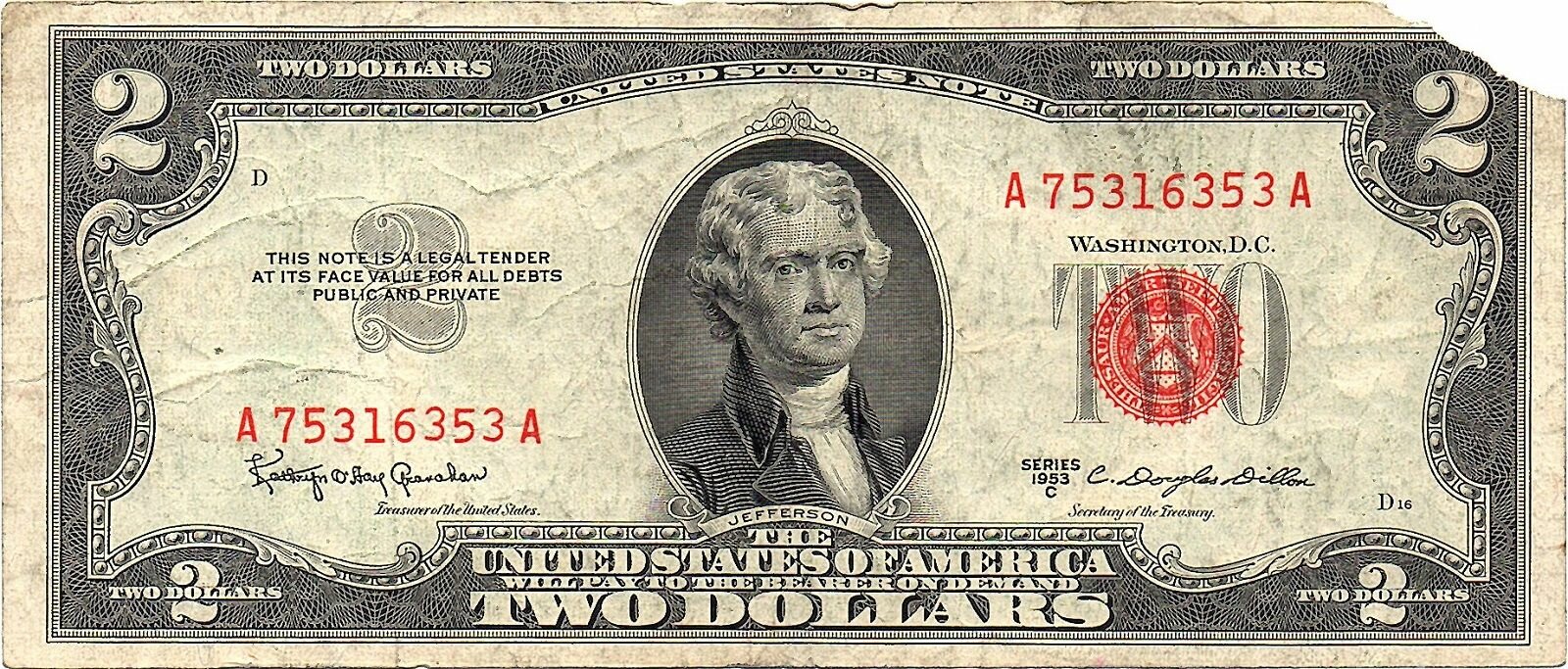 2 доллара 1953 год США 75316353