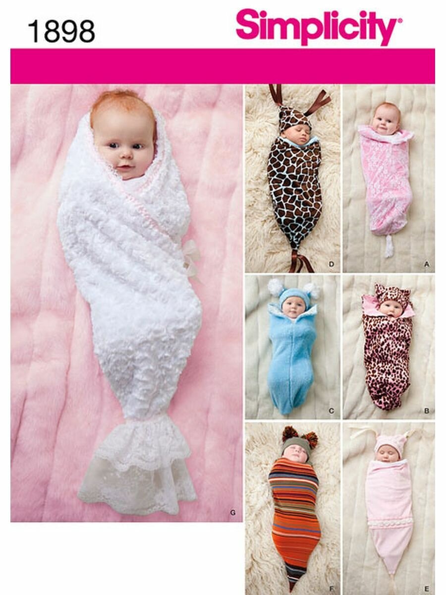 Выкройка Конверт, шапочка для младенца