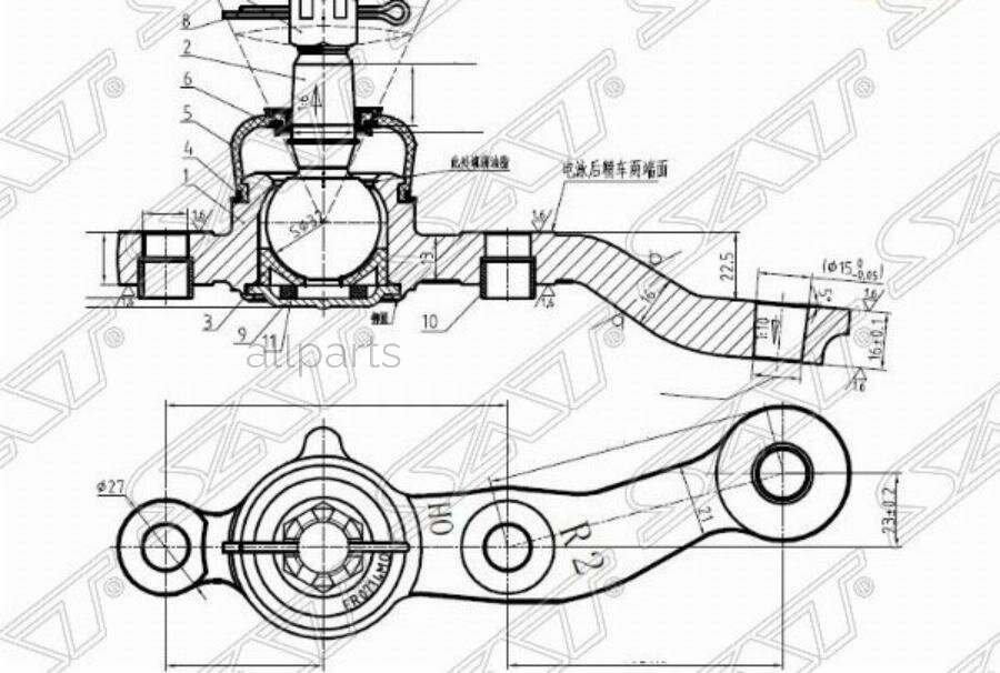SAT ST-43330-39535 Шаровая опора Lexus GS 97-04 / Toyota Aristo 97-04