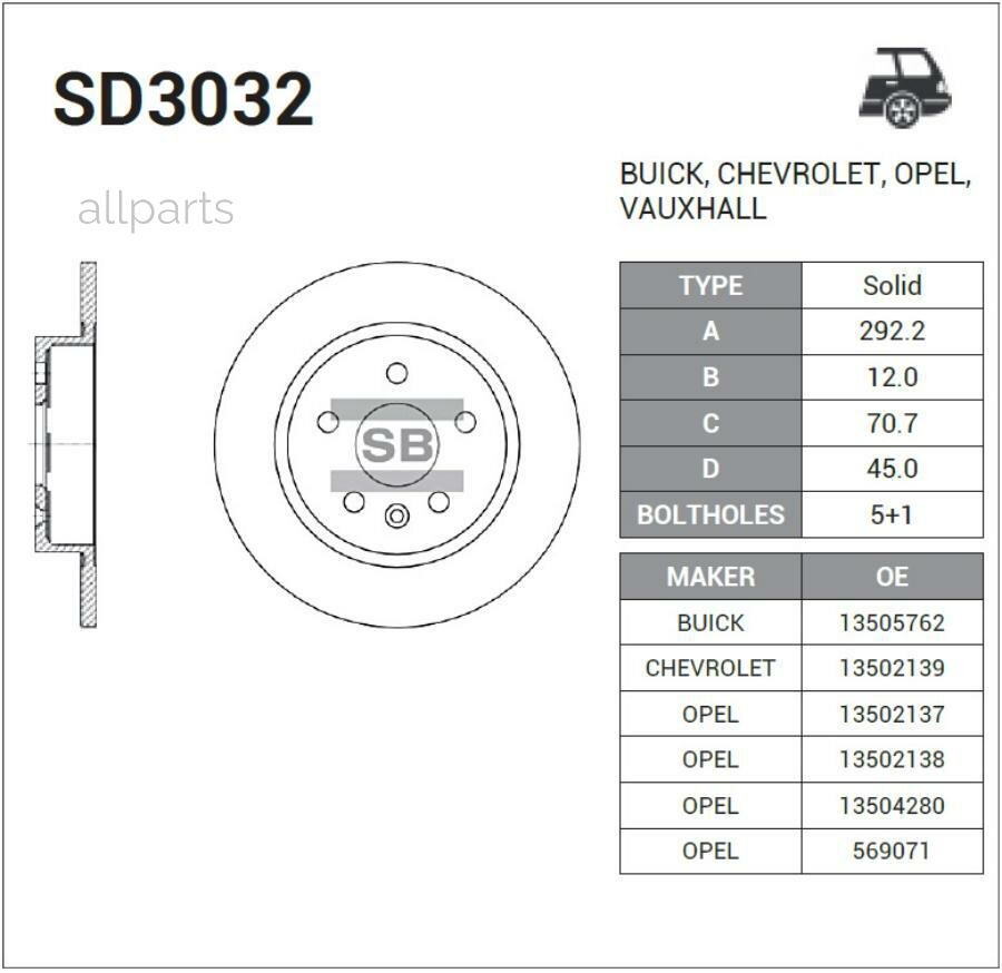SANGSIN BRAKE SD3032 тормозной диск