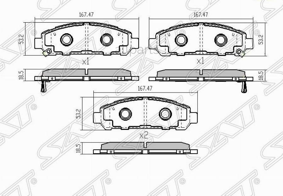 SAT ST-04465-0T010 Колодки тормозные (Спереди) Toyota Venza 08-