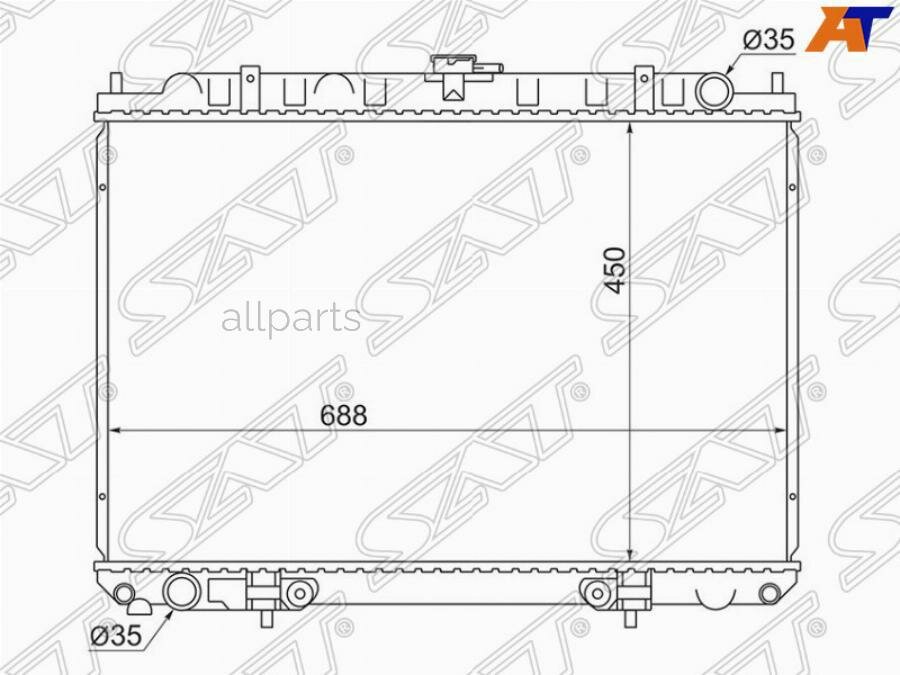 SAT SG-NS0005-12 Радиатор Nissan Serena 99-05 / Bassara 99-03 / Liberty 98-04 / Prairie 98-04
