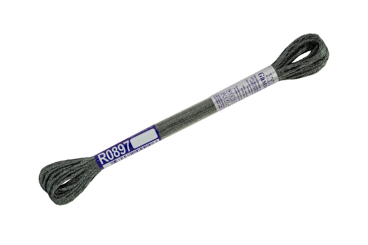 Мулине "Gamma" 100% вискоза 8 м R0897 серый