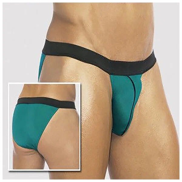 Мужские узкие трусы цвета бензина от Cottelli Collection с контрастными черными деталями