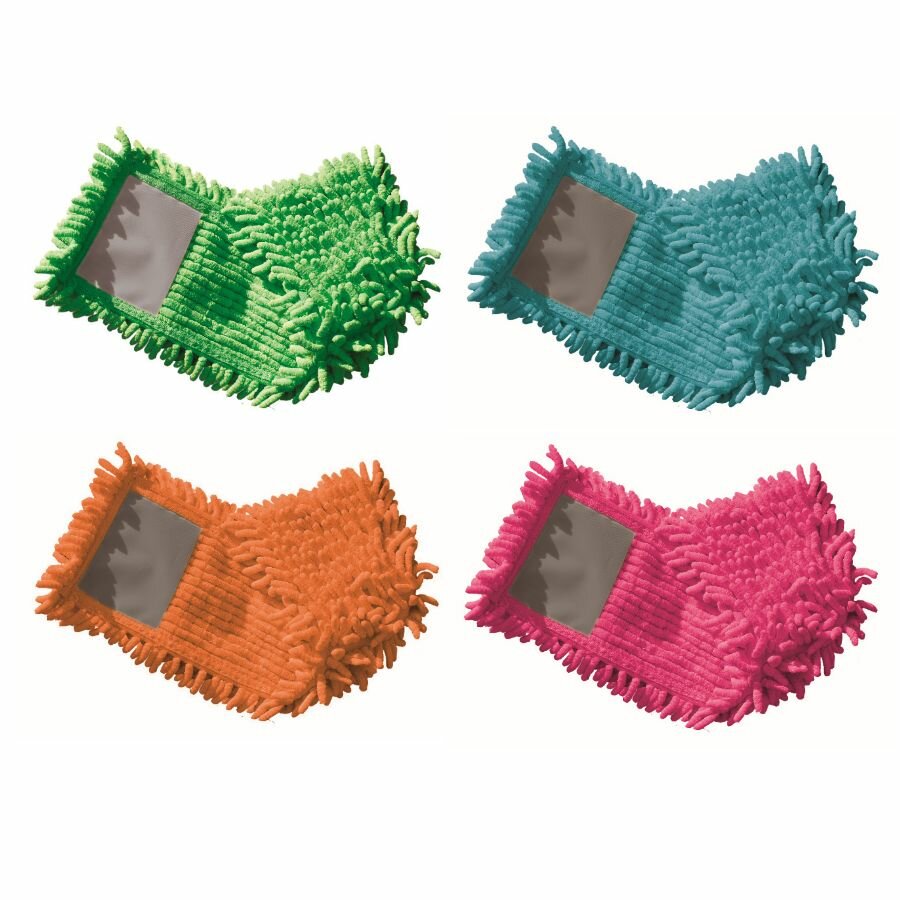 Насадка-моп для швабры YORK Сальса, комплект: 4 шт, цвет: синий, оранжевый, зеленый, бордовый, 081310-4