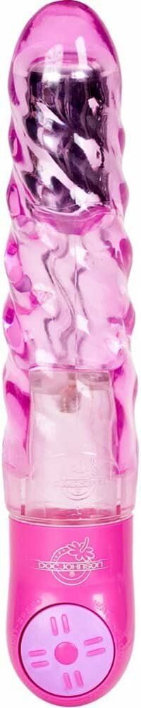 Стимулирующий вибратор doc johnson, розовый, 21 см